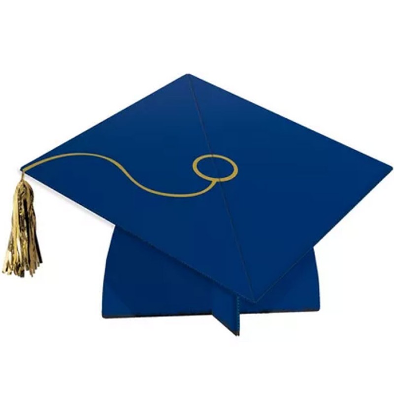 Blue Grad Cap Yard Sign, 32in x 20in
